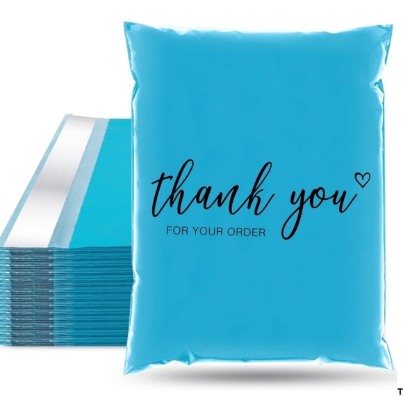 Office | Blue Thank You Poly Mailers 1 X 13 Inch 25 Pack Nonpadded ...